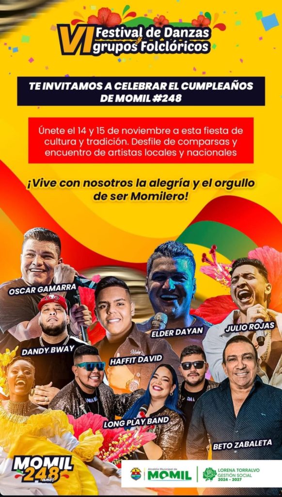 ¡Imperdible! Momil celebrará sus 248 Años con grandes artistas ...