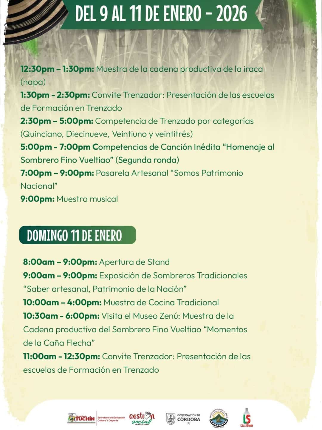 Tuchín se alista para celebrar la XXVII Feria del Sombrero Fino ...