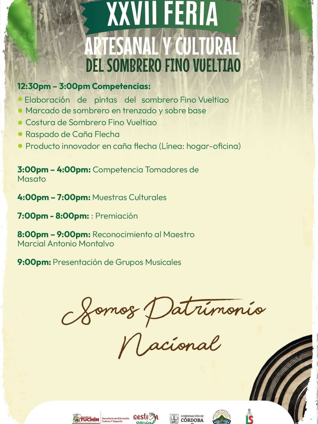 Tuchín se alista para celebrar la XXVII Feria del Sombrero Fino ...